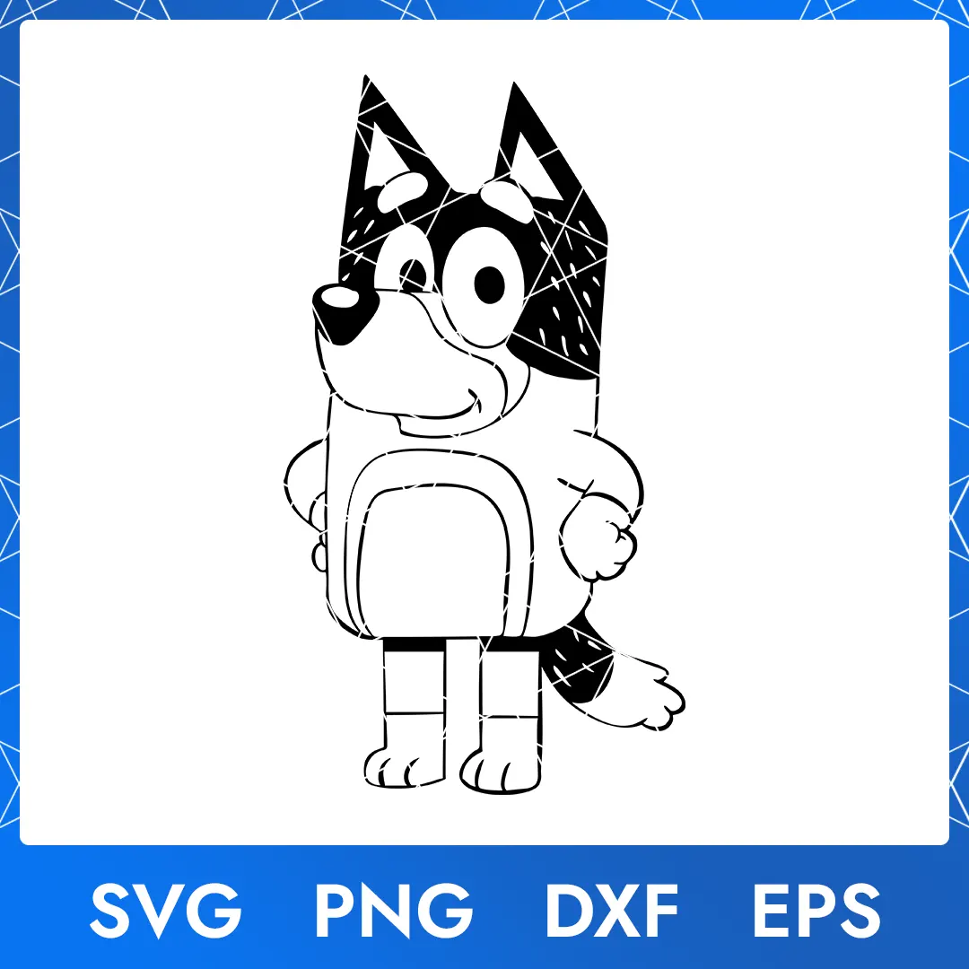 Bluey Dad Outline Svg, Png, Dxf, Eps - Instant Download