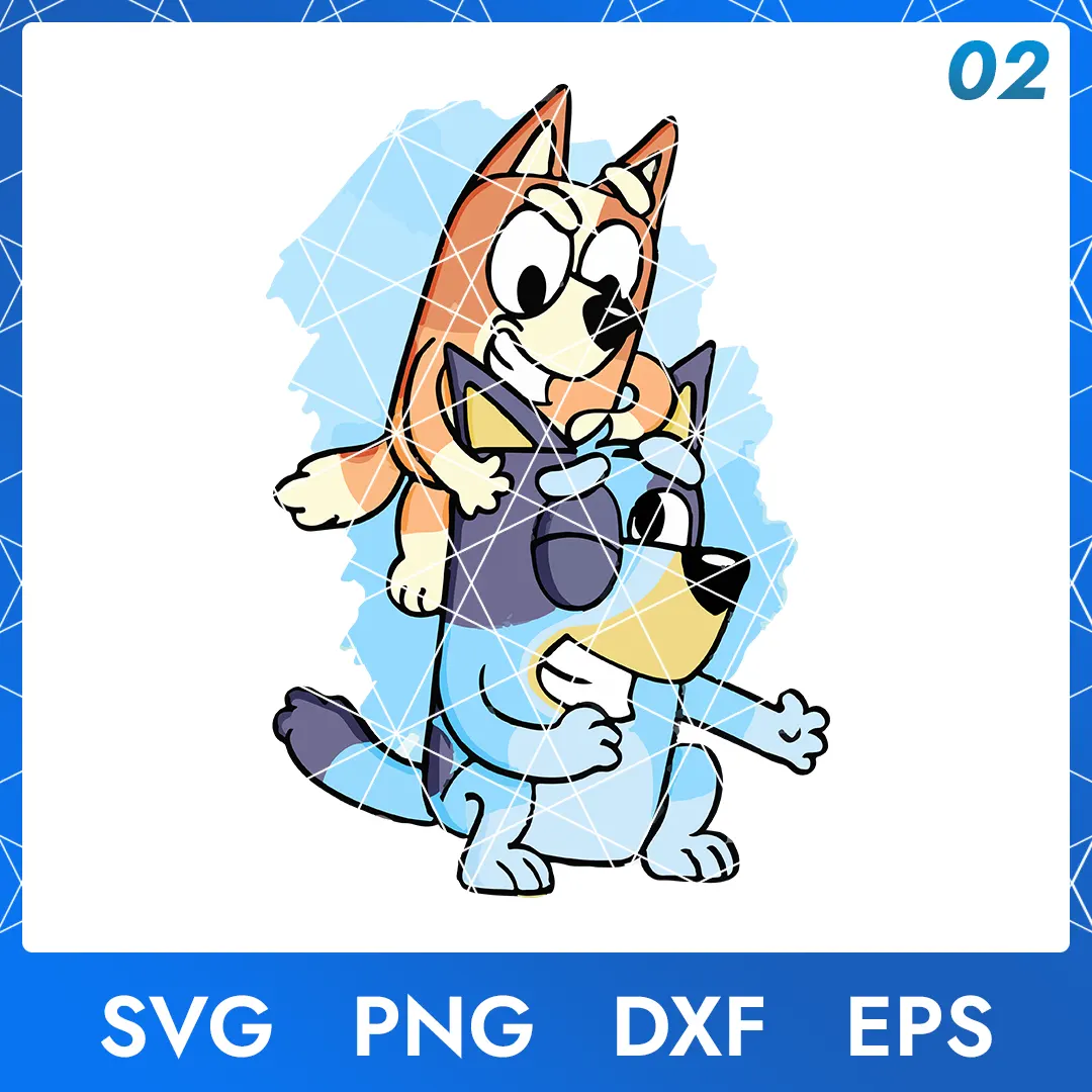 Bluey and Bingo Svg, Png, Dxf, Eps - Instant Download