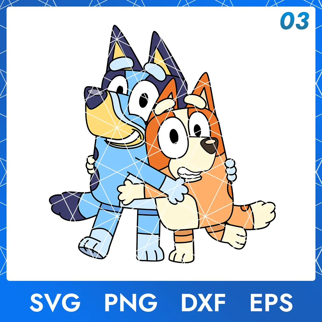 Bluey and Bingo Svg, Png, Dxf, Eps - Instant Download