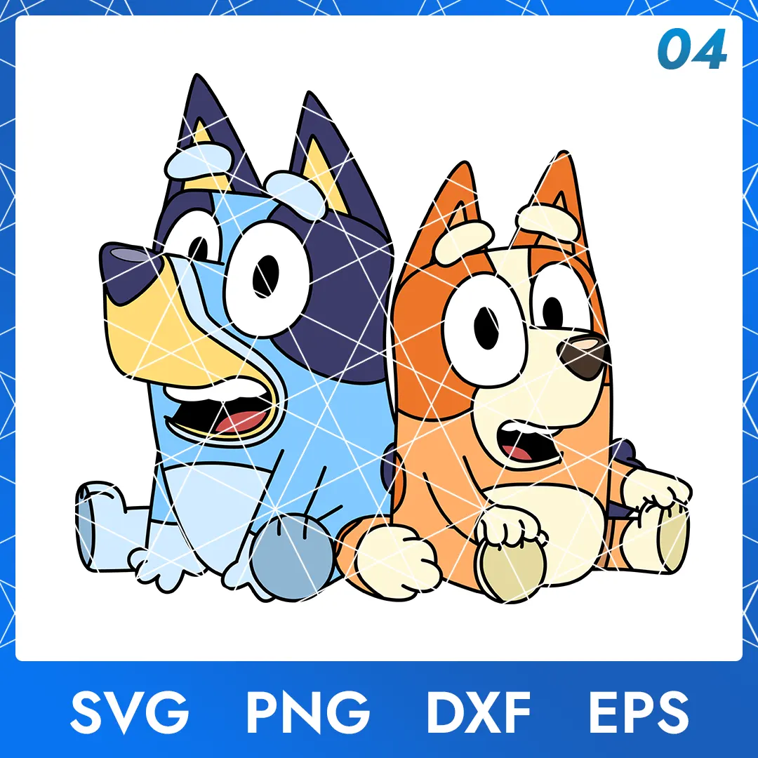 Bluey and Bingo Svg, Png, Dxf, Eps - Instant Download
