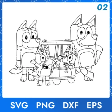 6+ Bluey Family Svg, Png, Dxf, Eps - Instant Download