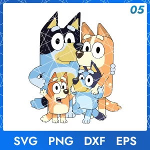 6+ Bluey Family Svg, Png, Dxf, Eps - Instant Download