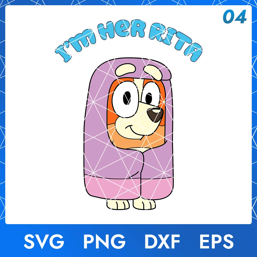 Bluey Rita Svg, Png, Dxf, Eps - Instant Download