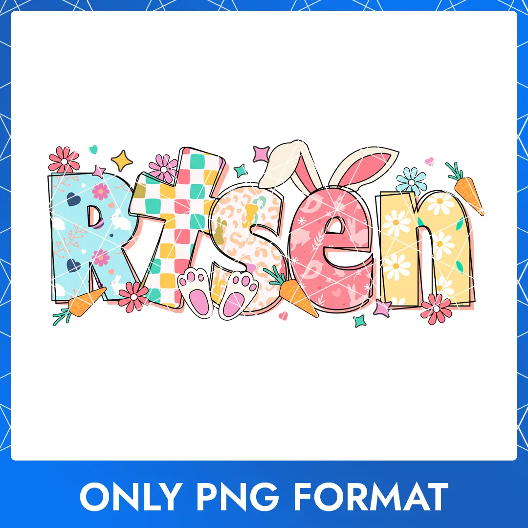 Risen Easter Bunny Rabbit Clip Art - Instant Download