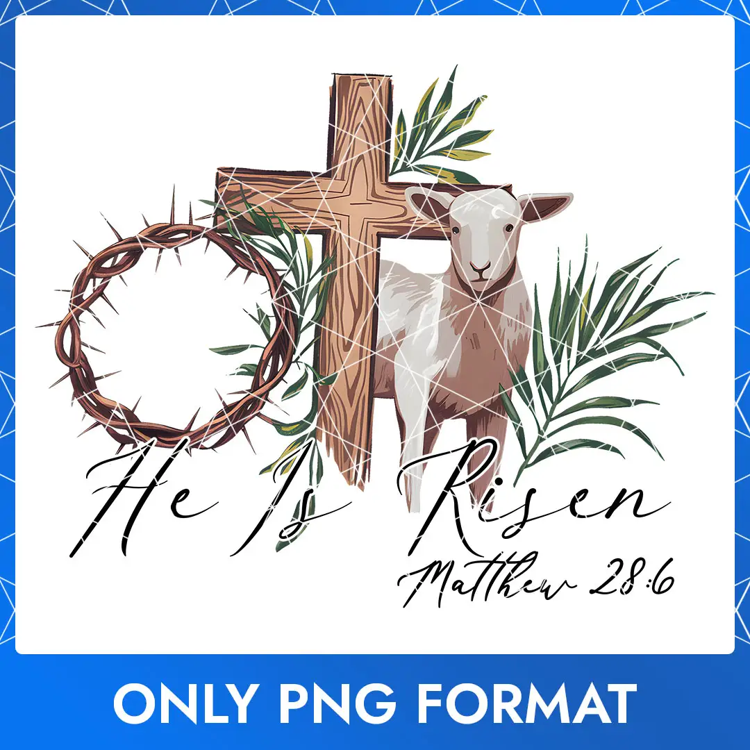 He is Risen Matthew - Religious Easter Design PNG