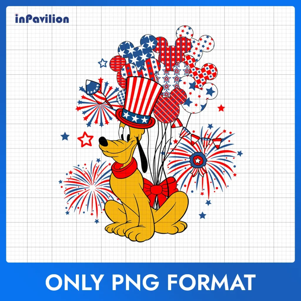 Pluto 4th of July PNG – Disney 4th of July Sublimation PNG