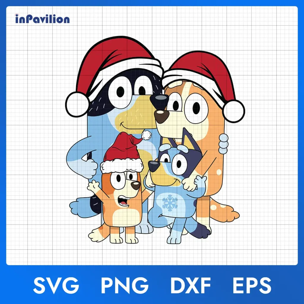 Bluey Family Christmas SVG | Editable Vector Files
