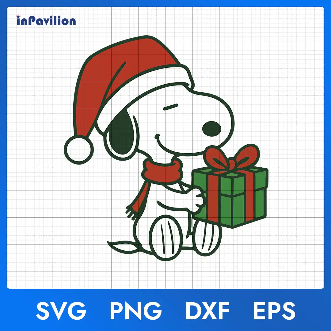 Snoopy Christmas Gif SVG - Peanuts Christmas Vector File